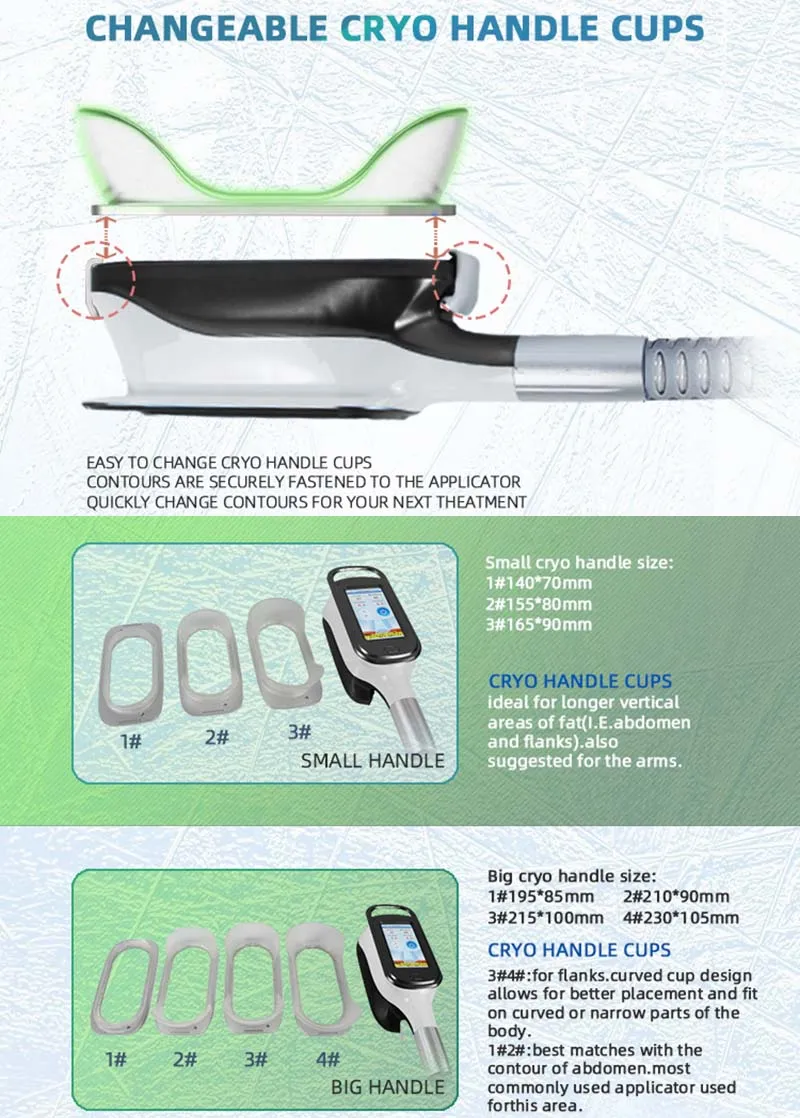 Portable Cryolipolysis Fat Freezing Machine with 3 Handles and 8 ...