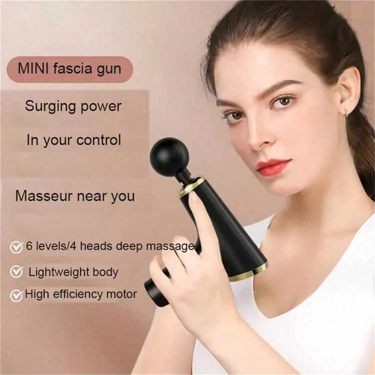 Portable Fascial Massage Gun Cordless Electric Percussion Pistol ...