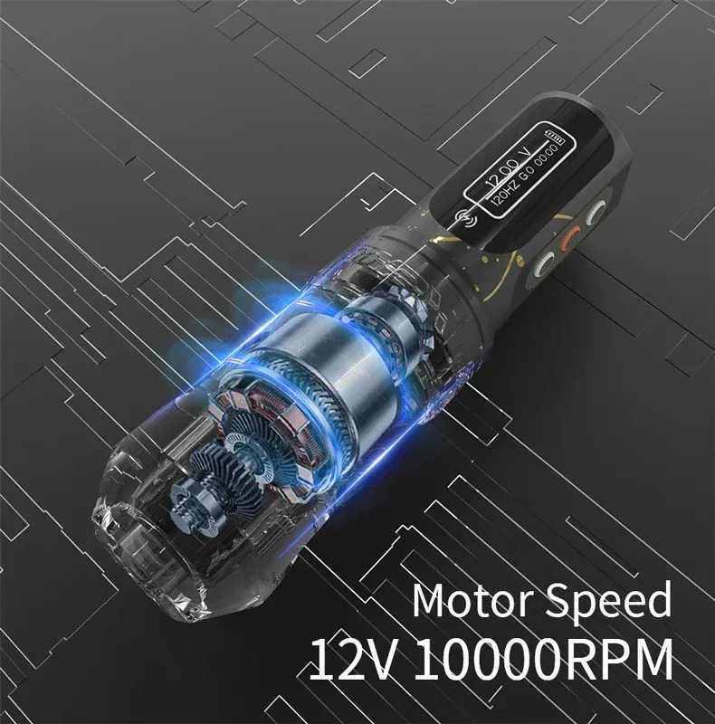 YILONG Fluk MAX Professional Tattoo Machine 2400mAh Battery Wireless ...