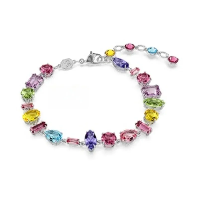 Bracelet with crystals featuring heart motif in brass and copper alloy ...