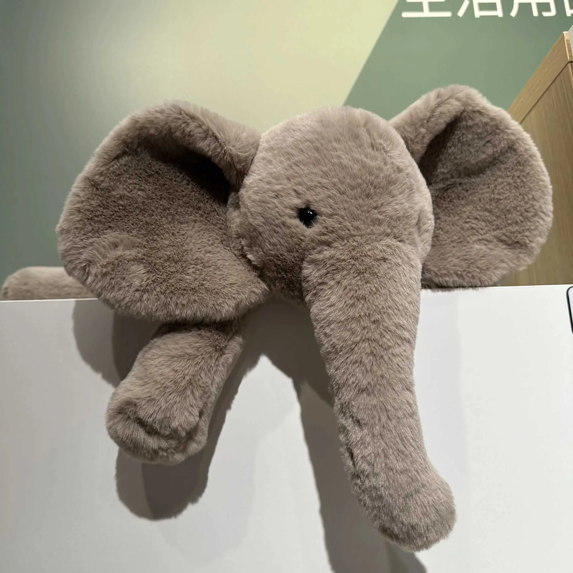 Grey Elephant Stuffed Plush Toy with Cotton Plush and PP Cotton Filling ...