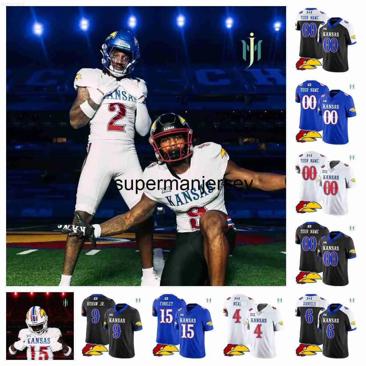 2026 Jalon Daniels Devin Neal 2025 Kansas Custom Football Jersey All ...