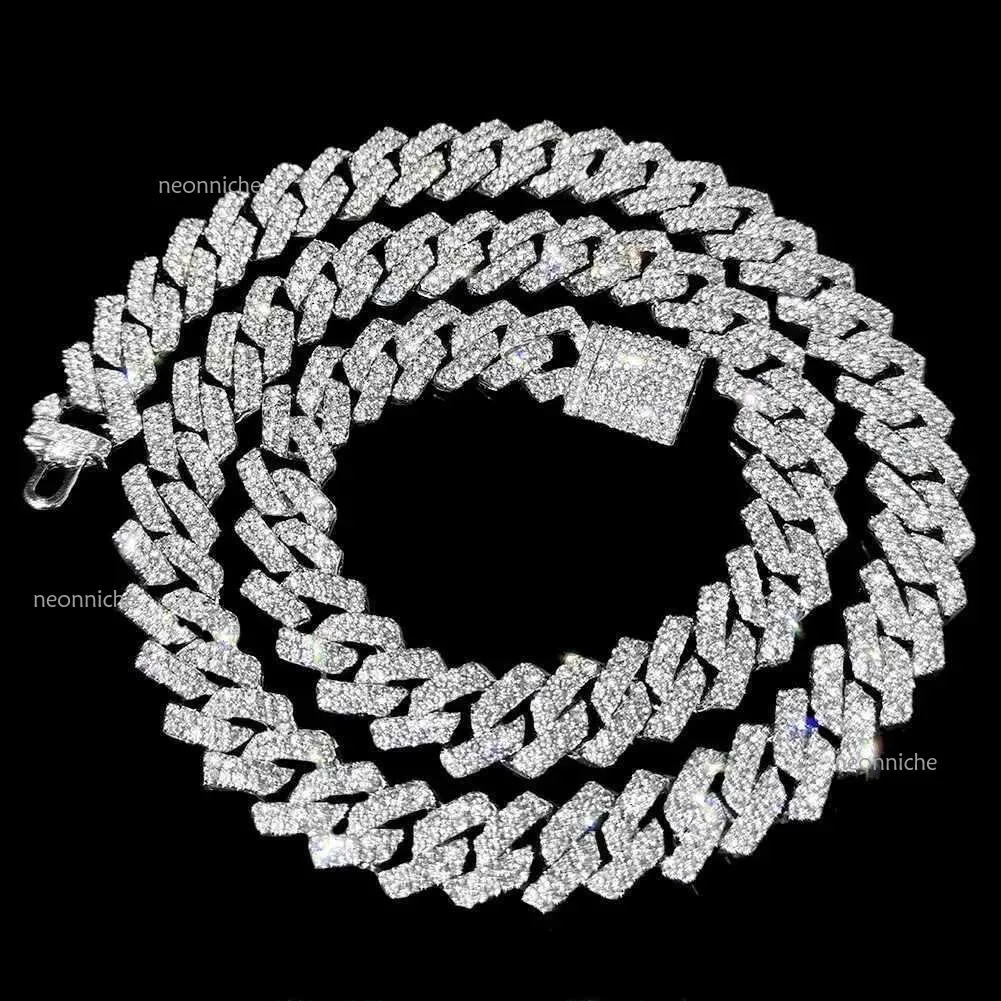 Iced Out Cuban Link Chain - 18/20/22/24 inch Rhombus Miami Hip Hop ...