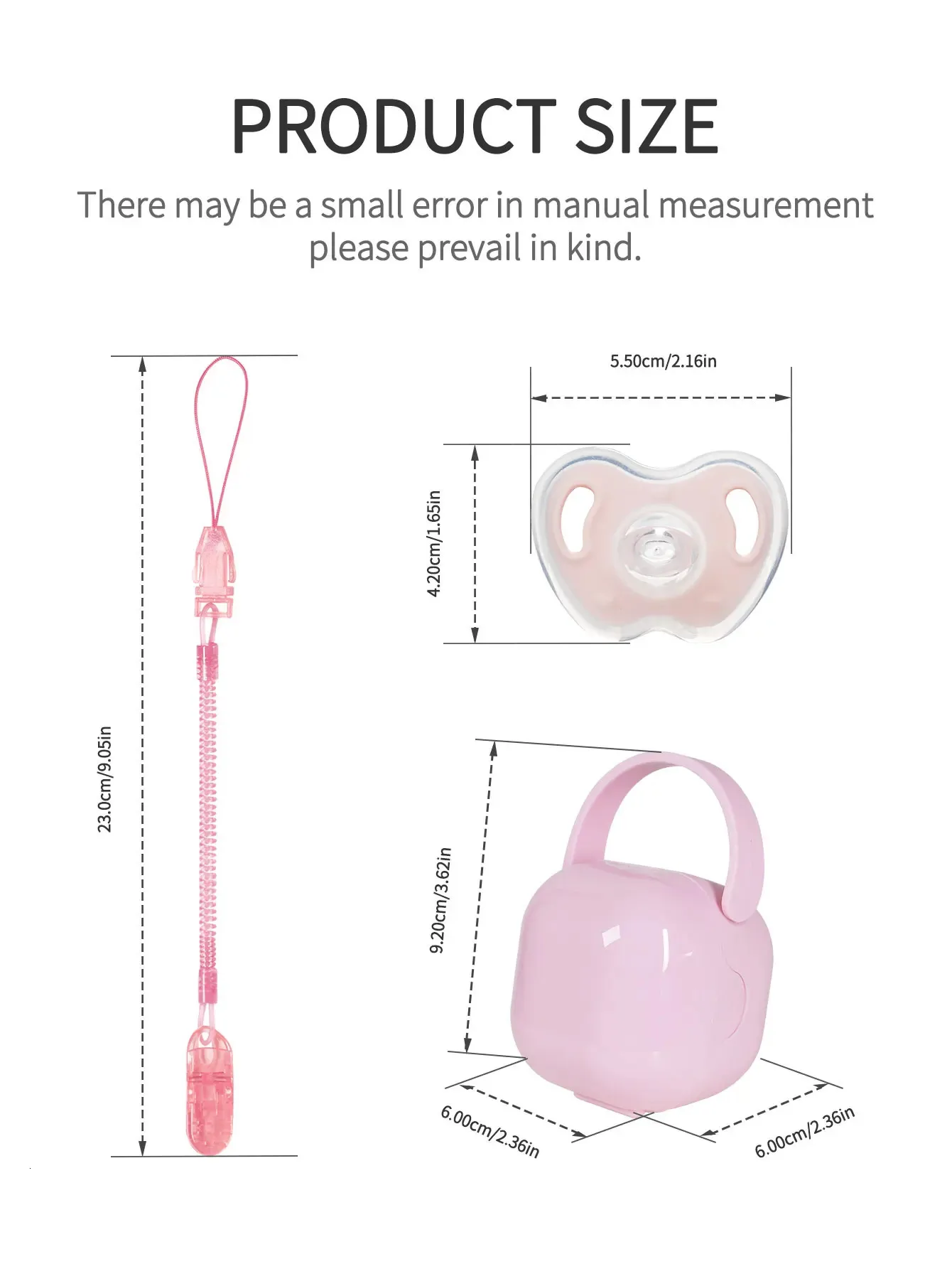 Baby Silicone Pacifier Set with Spring Chain and PP Storage Box BPA ...