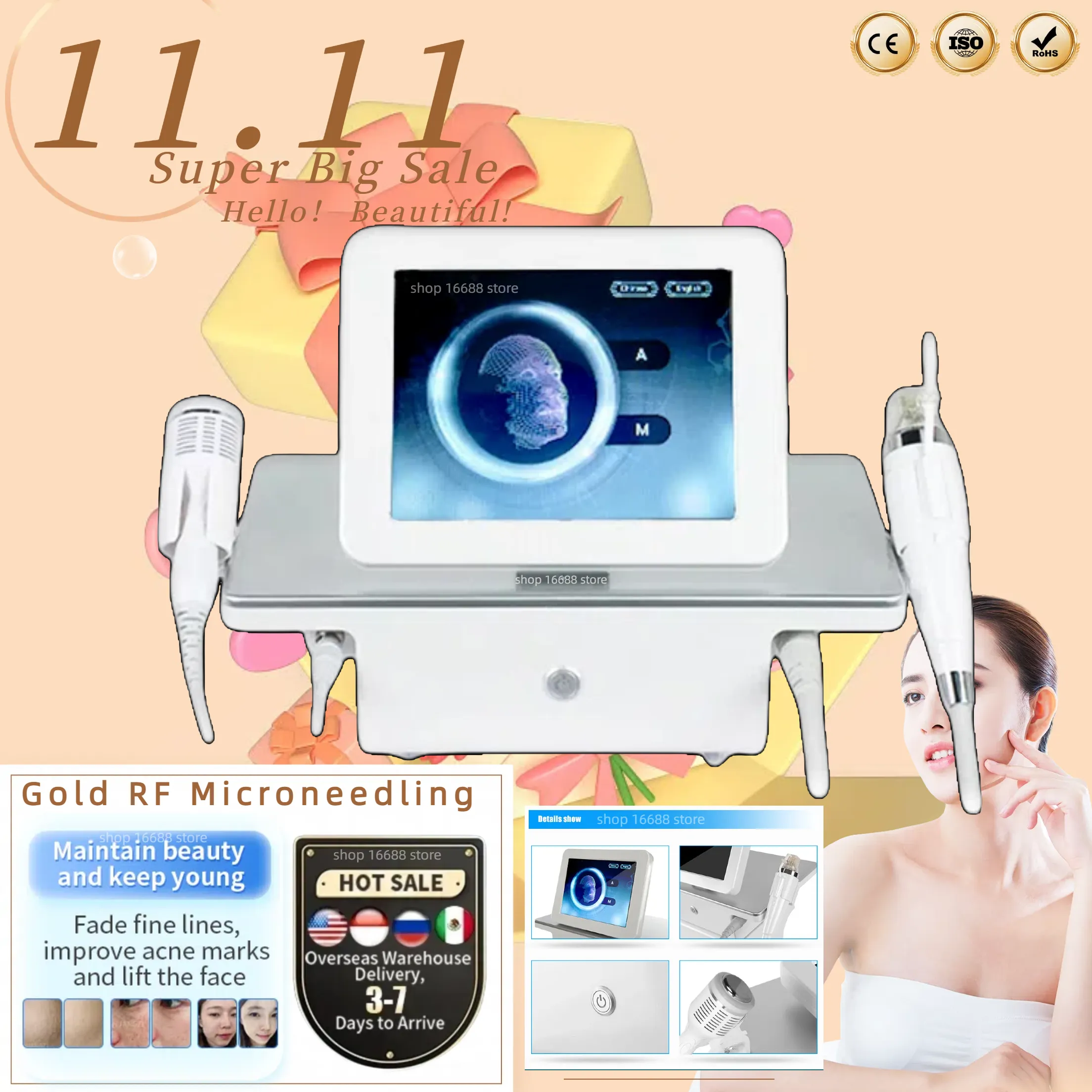 Fractional RF Microneedling Machine Skin Rejuvenation Device For ...