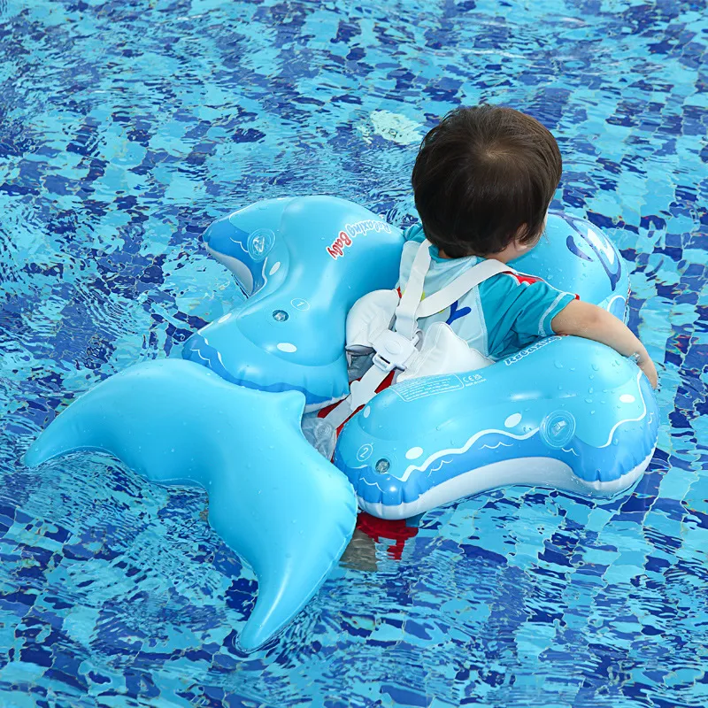 B1237 Baby Swim Ring Shark Shaped Underarm Float With Sun Canopy Safe ...