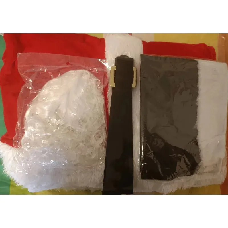 Christmas Party Santa Claus Costume for Men Adult Polyester Holiday ...