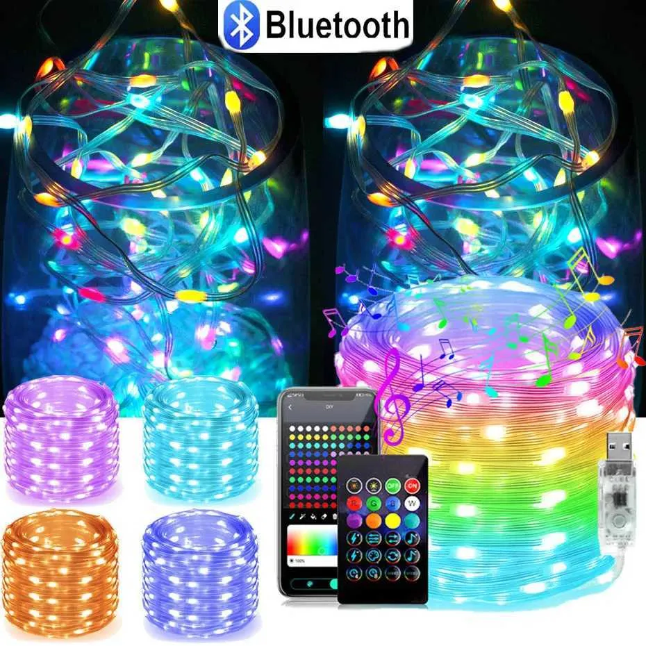 Bluetooth Controlled Smart RGB Fairy Bluetooth Fairy Lights Dimmable ...