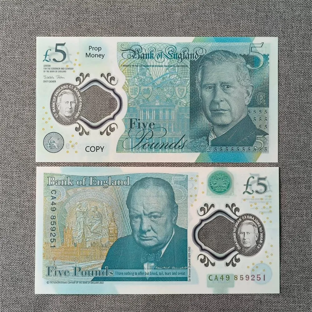 Plastic Polymer Prop Money UK GBP Pound British Toy Notes 50 Matte ...