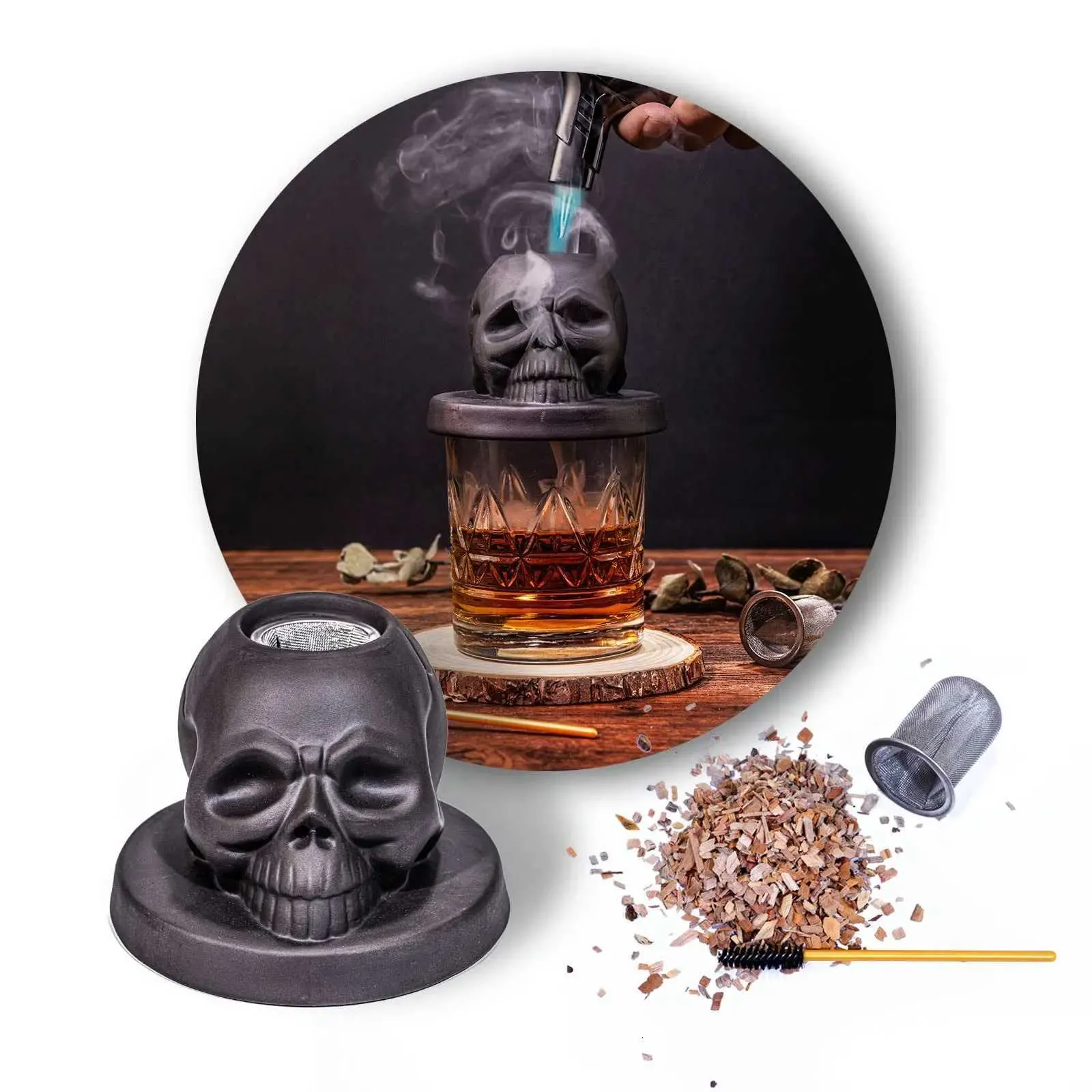 Cocktail Smoker Kit with 4 Silicone Flavor Infusers for Bourbon and Old ...