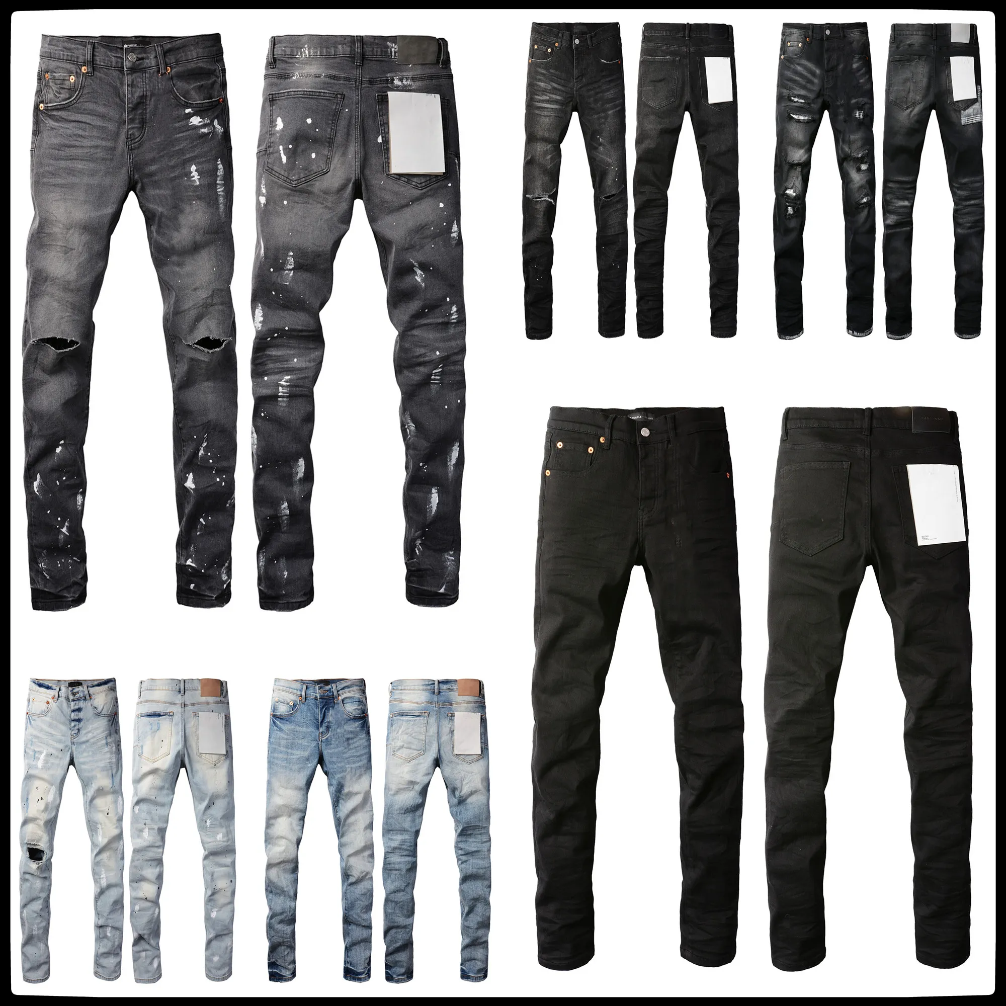 Mens Ripped Jeans Slim Fit Motorcycle Style Denim... From Hellstar, $27 ...