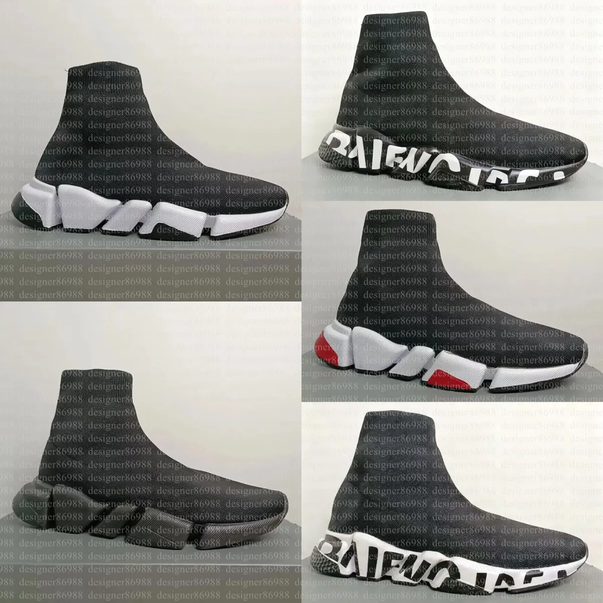 Sock runner shoes unisex lace-up slip-on platform sneaker with rubber ...