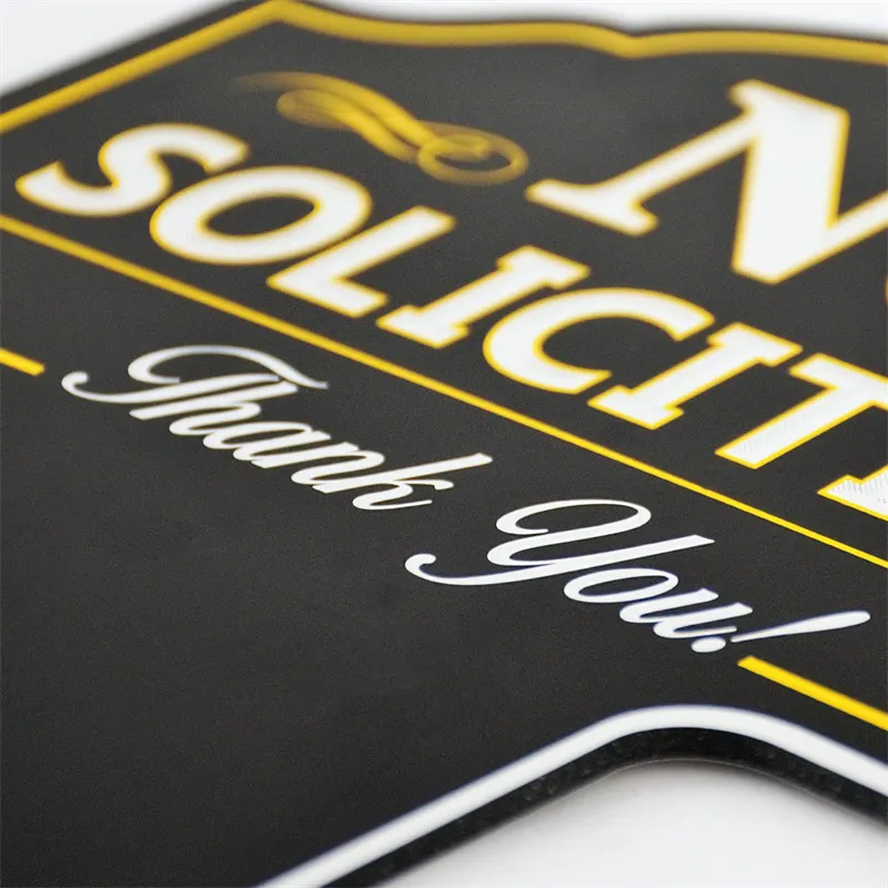 Custom Heavy Duty Aluminum No Soliciting Garden Signs 9.5 × 15 in Black ...