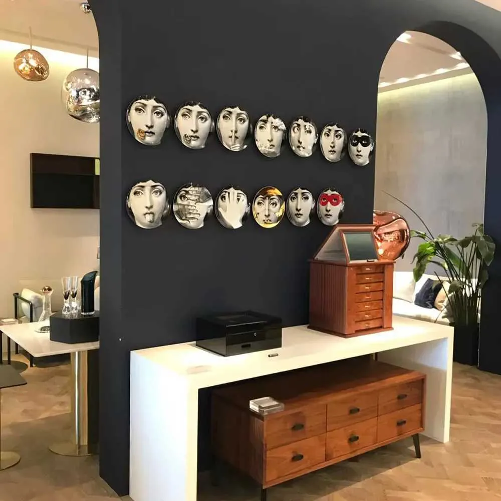 Ceramic Wall Hanging Glass Decorative Panel Cartoon Appearance Nordic ...