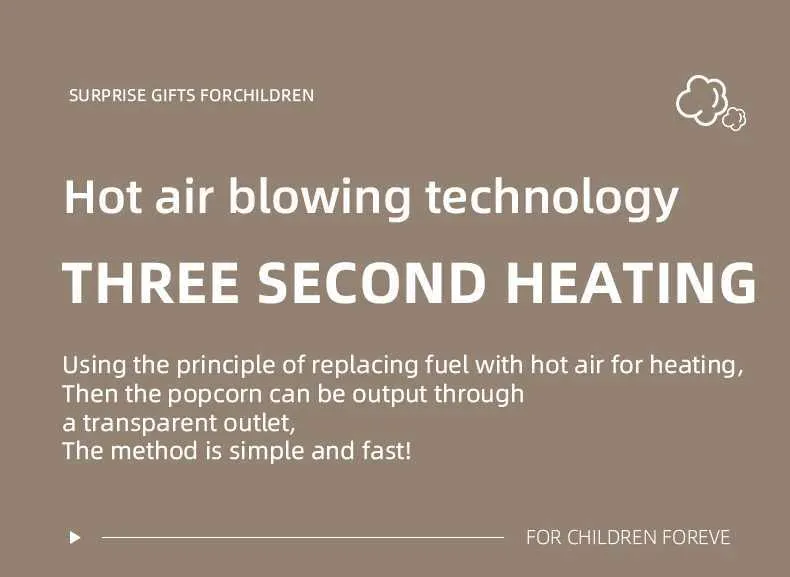 Popcorn Machine Hot Air Popcorn Maker Clear Plastic Body Oil-Free 110V ...