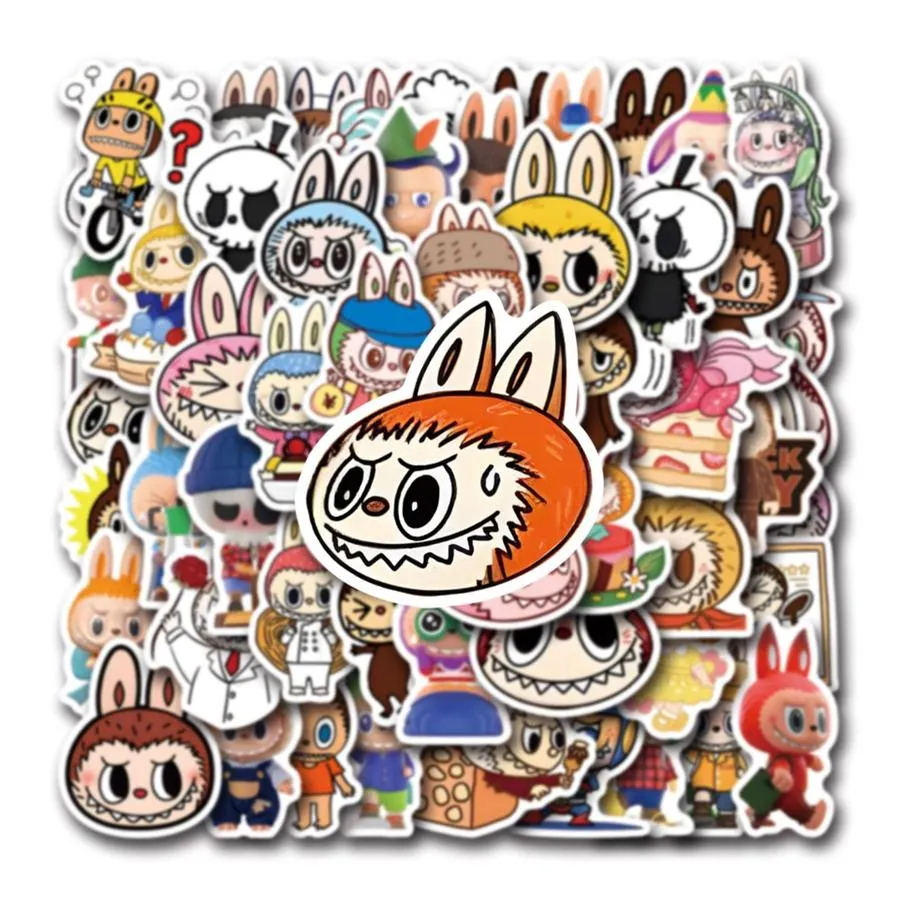 Labubu Cartoon Switch Cute Kawaii Stickers Cute Water Bottle Decals For ...