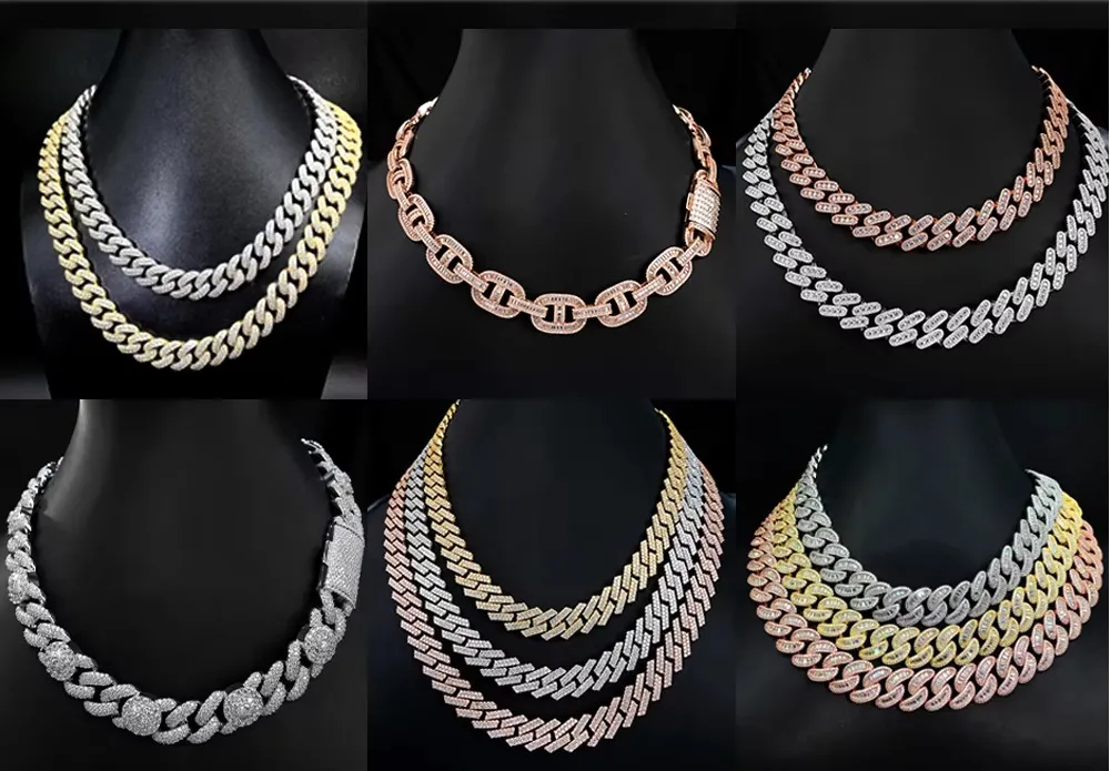 925 Sterling Silver Gold Plated Moissanite Chain Link Heart Shape ...