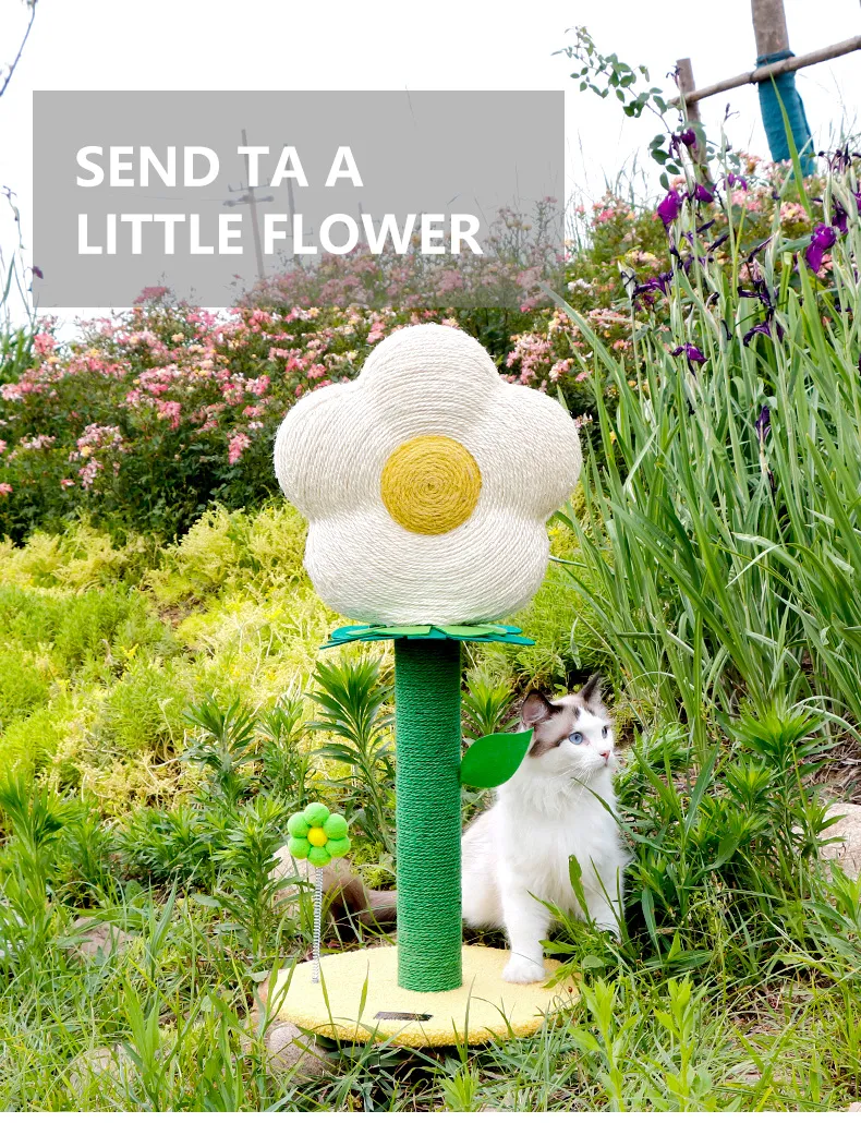 Lezhizhi Flower-Shaped Cat Scratching Board and Tree with Sisal Claw ...