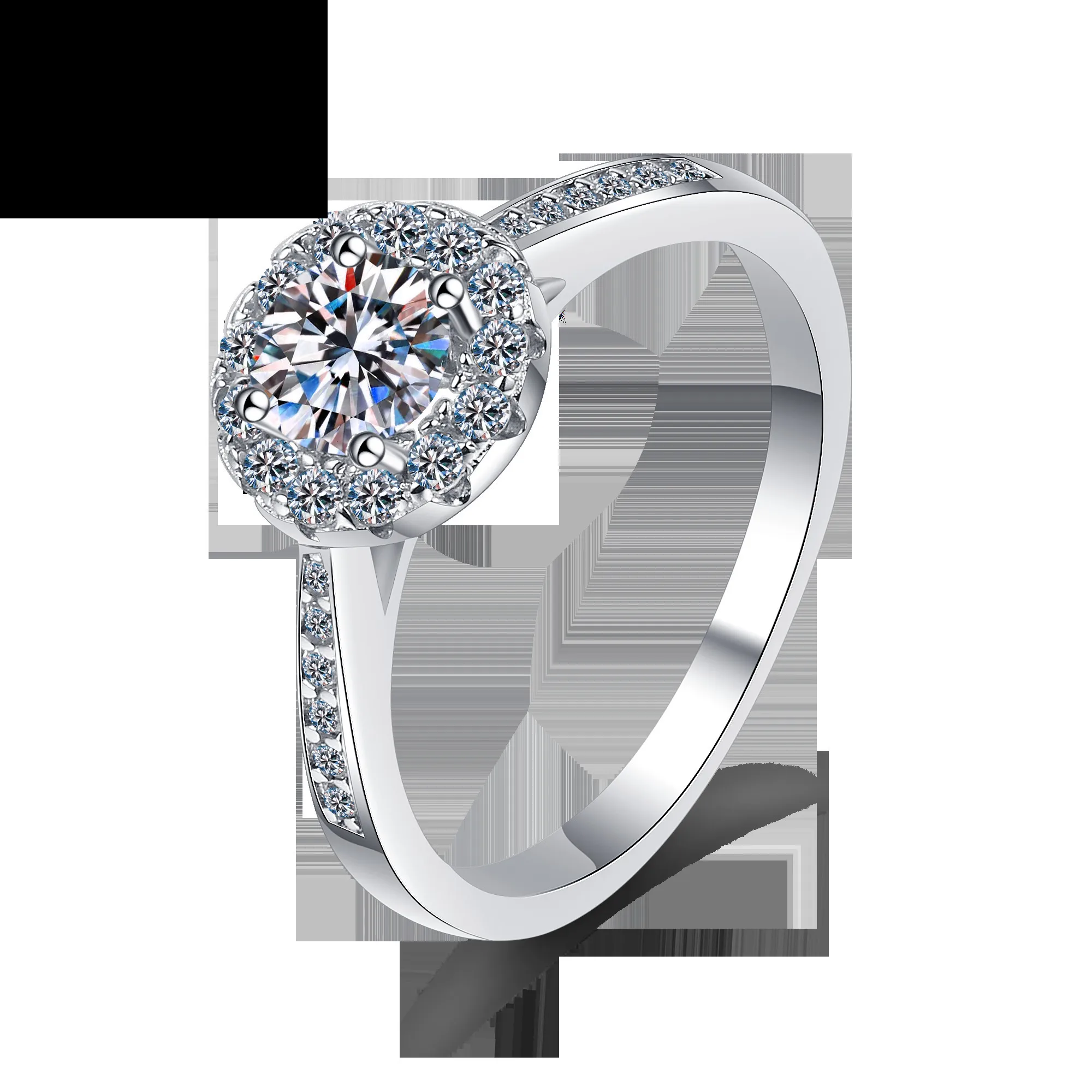 925 Sterling Silver Moissanite Emerald Cut Gemstone Ring Rhodium Plated ...