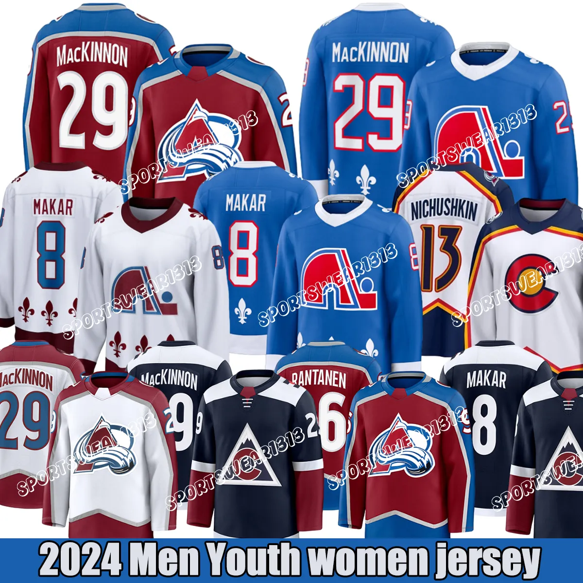 Retro Colorado Nhl Hockey Shirts Featuring Cale Makar, Nathan MacKinnon ...