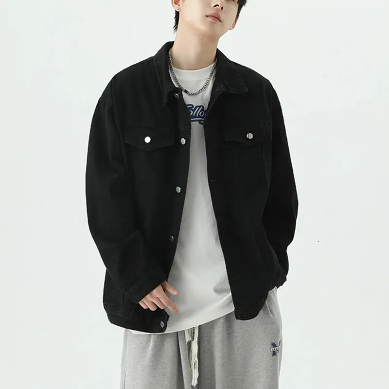 Traf Tool Denim Jacket Mens Spring And Autumn American Retro Loose ...