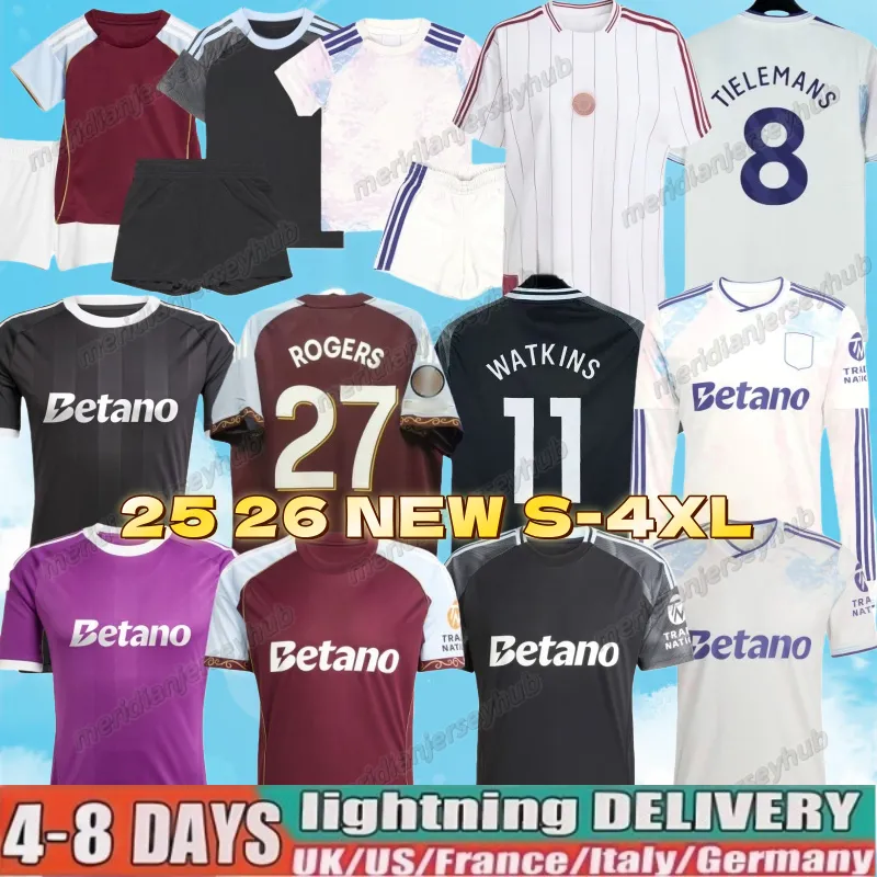 Aston Villa 2025 Soccer Jerseys Home, Away & Third Kits For Men & Kids ...