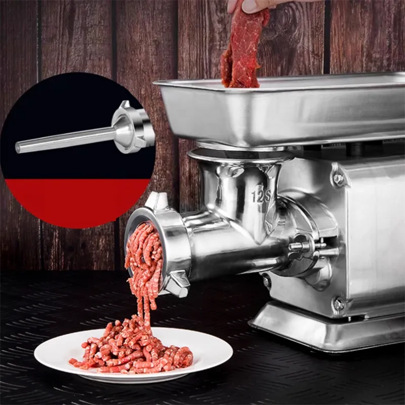 Big Power Stainless Steel Electric Meat Grinder Heavy Duty Motor For ...