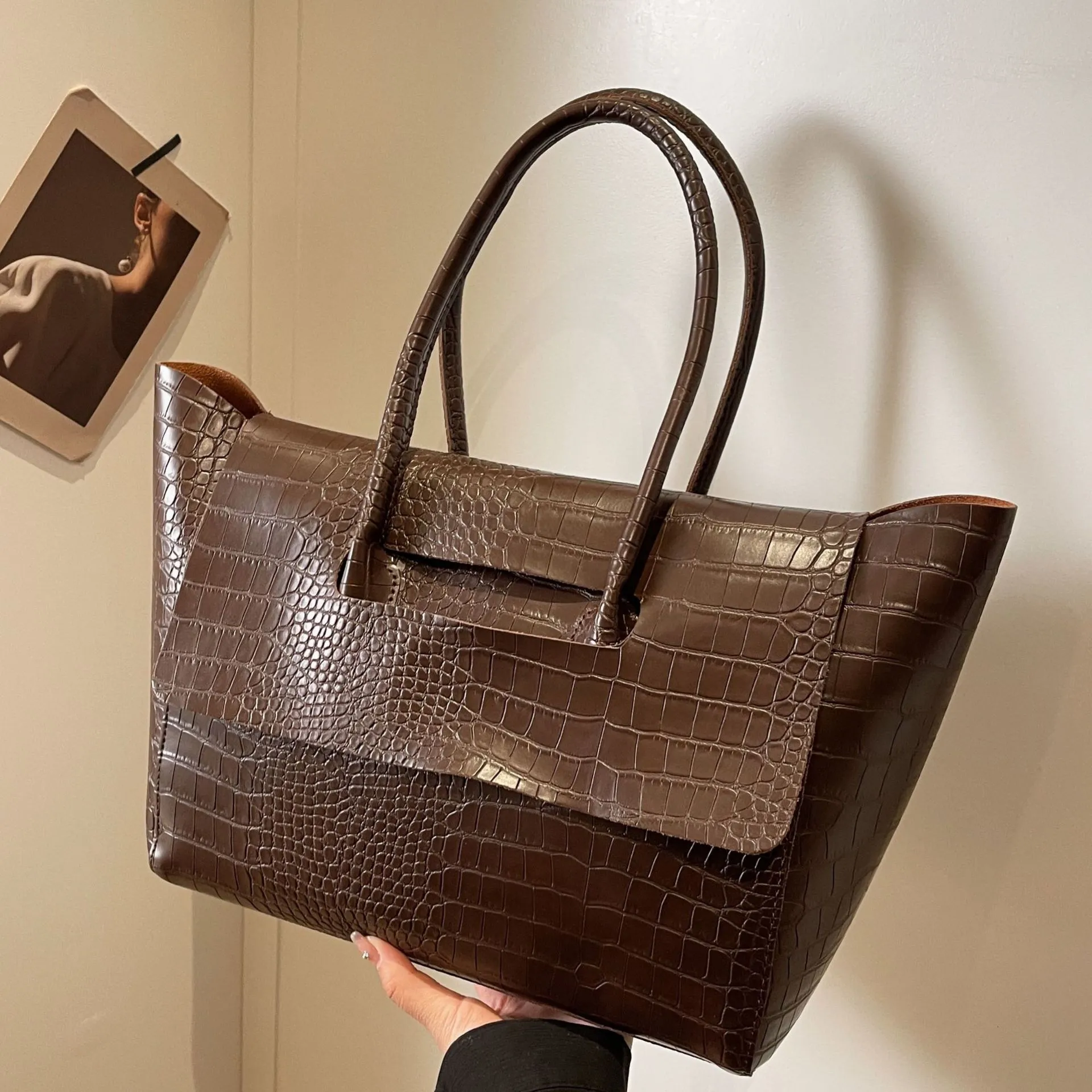 High End Stone Pattern Handbag For Women Large Capacity Korean Style ...