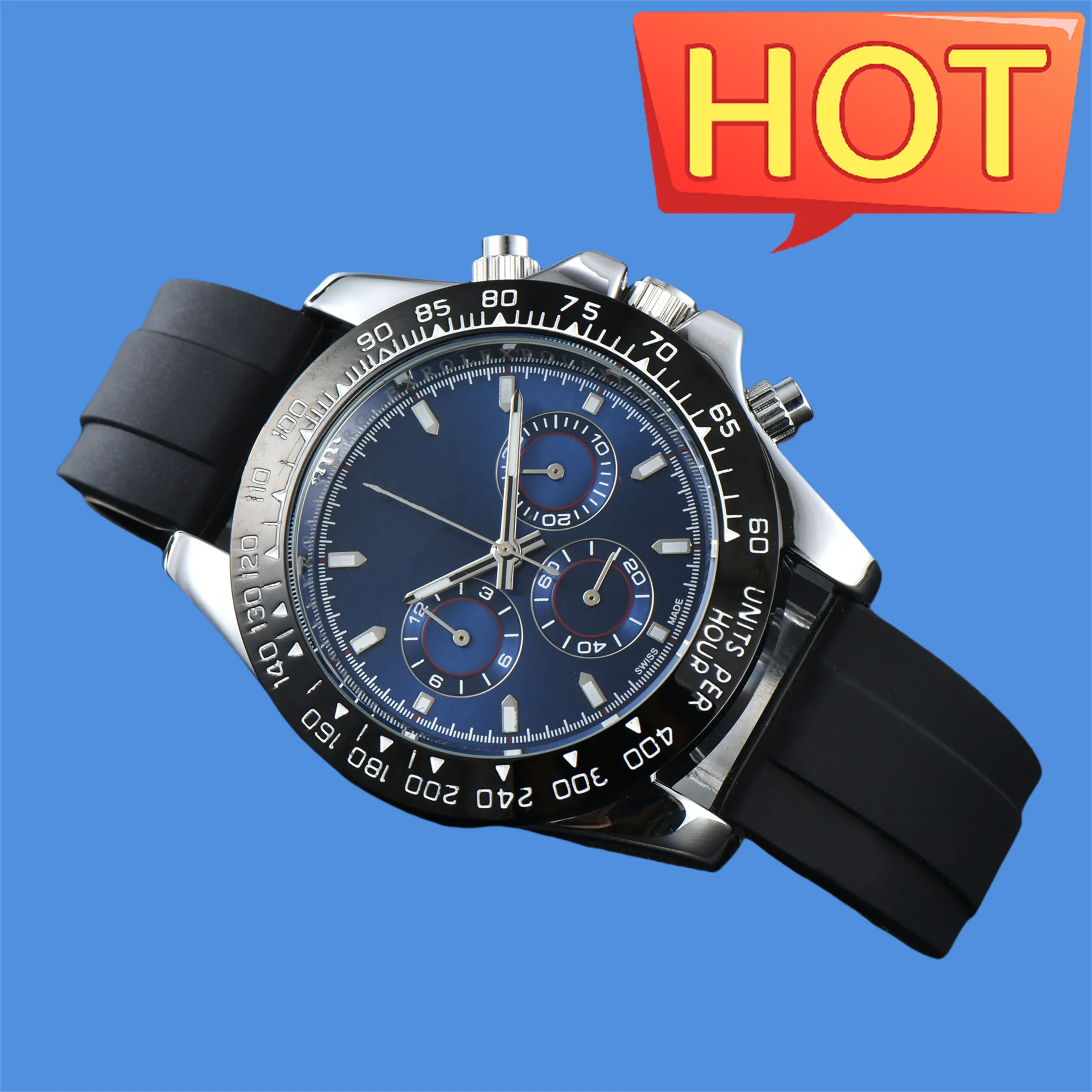 TONA Men's Automatic Quartz Movement Multifunction Black Wristwatch ...