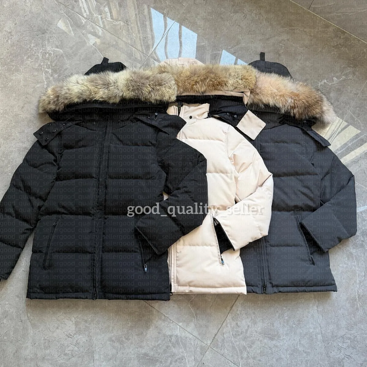 Luxury Canadian Women's Kids Down Jacket With Real Wolf Fur Perfect For ...