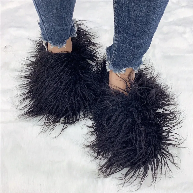 Womens PU Fur Slides with PHYLON Lining Pull On Closure for Travel from ...