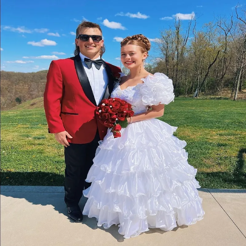 Victorian Rococo Wedding Dress With Ruffles Sleeves White Duchess ...