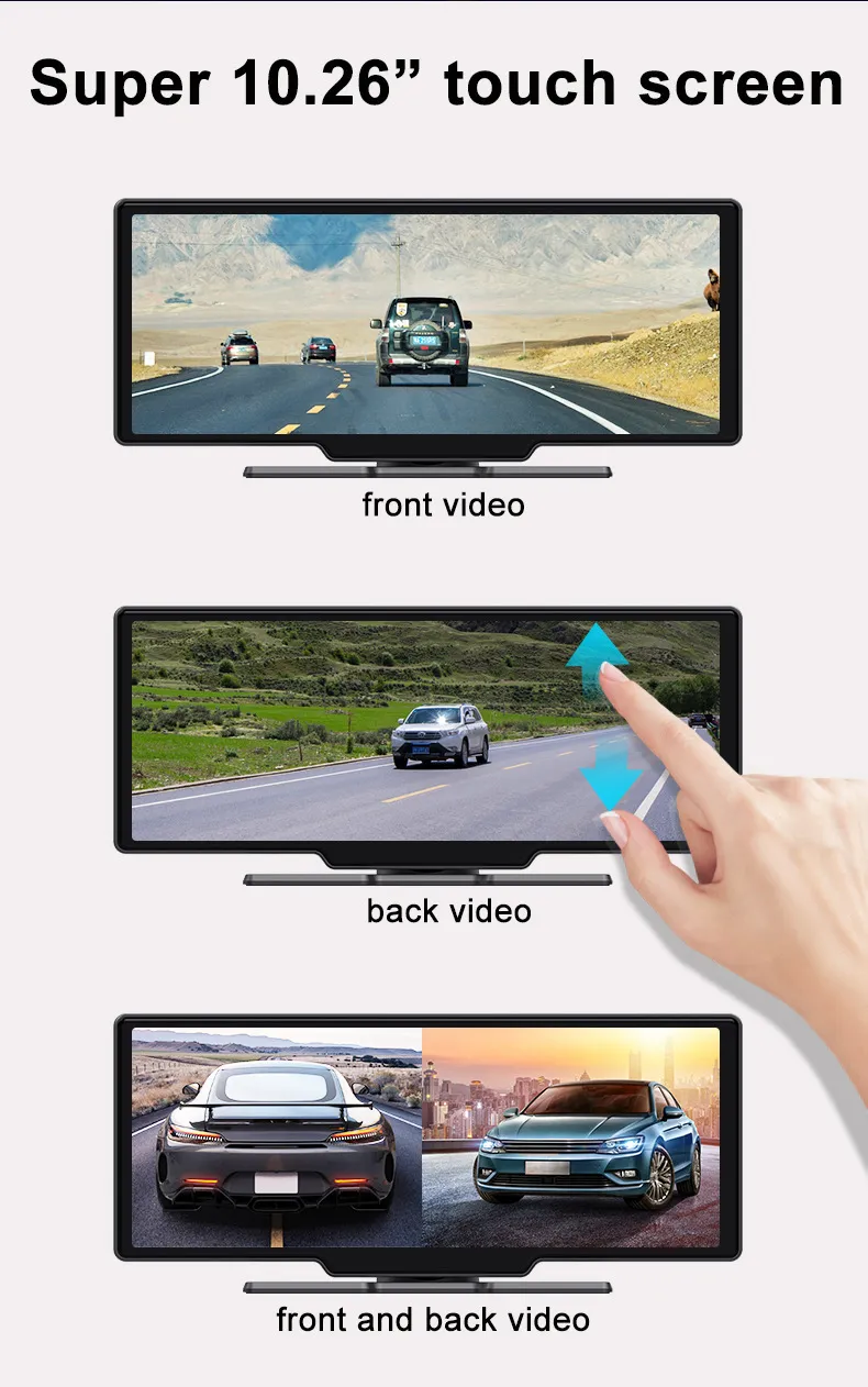 Car DVR 4K 10.26 in IPS Touchscreen Dual Track Stereo Car Radio GPS ...