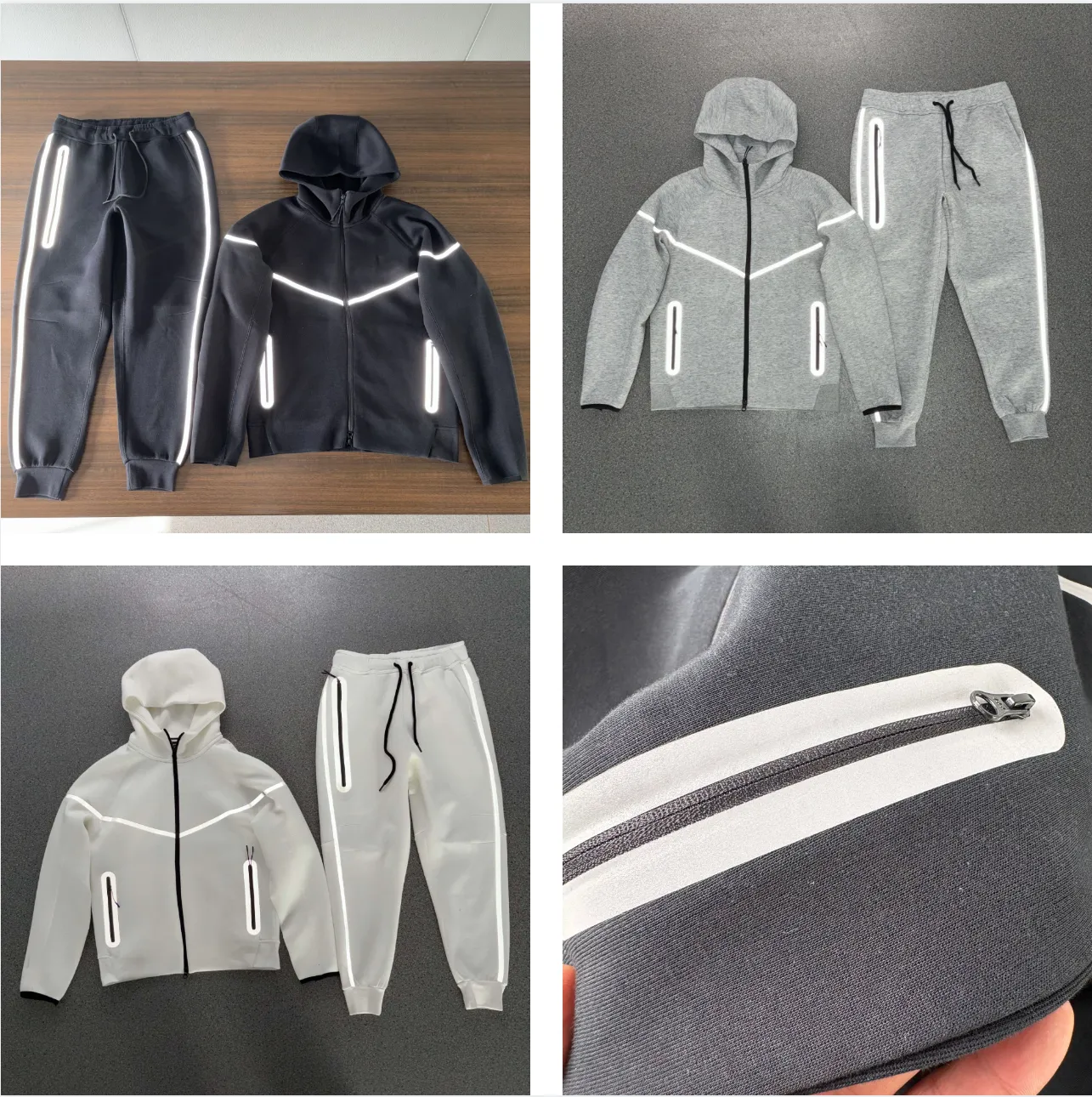 Men's Active Tracksuit Set Tech Fleece Style Wind Runner Jacket & Pants ...