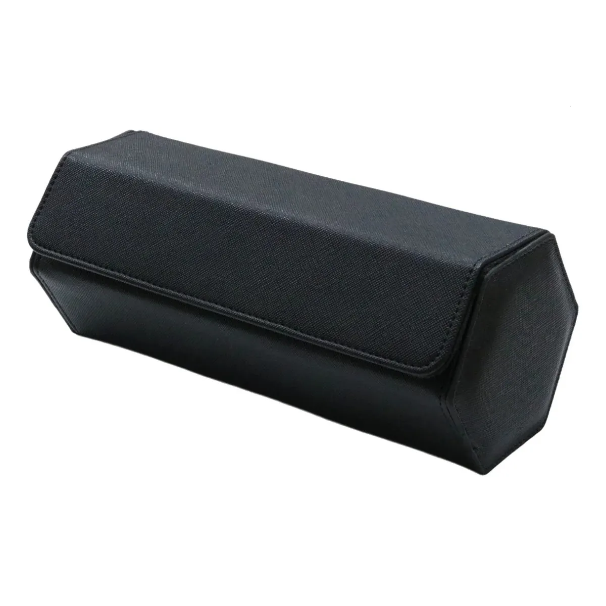 Hexago 3-Slot Leather Watch Roll Travel Case 8.66 in Portable Vintage ...