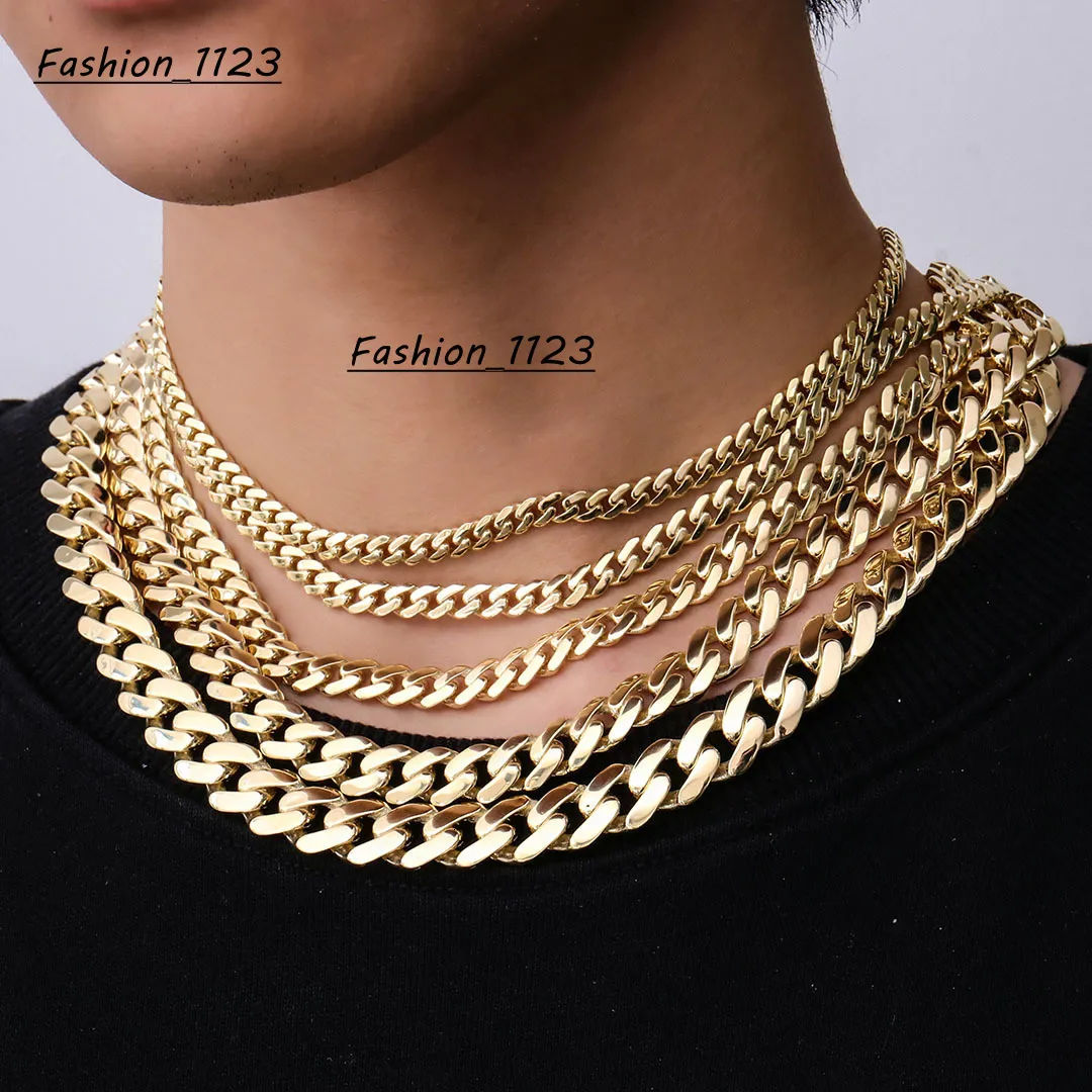 Fine Jewelry 5-12mm Moissanite Cuban Link Chain Necklace in 14k Gold ...