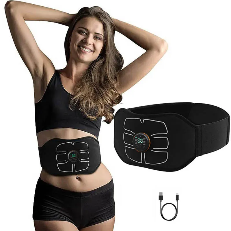 USB Rechargeable EMS Electrical Abdominal Muscle Stimulator For Body Slimming, Abdominal Toning ...