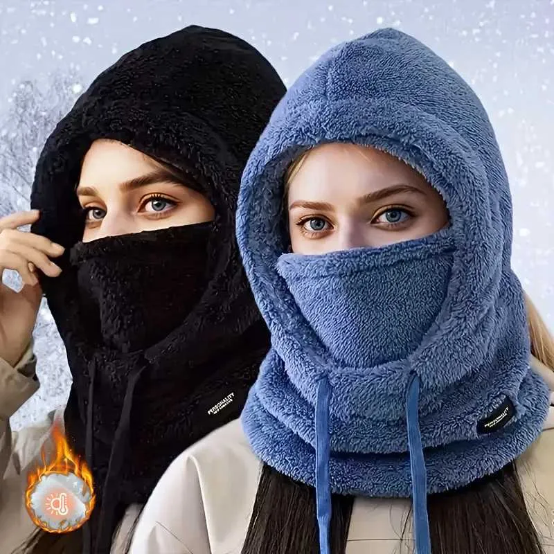 Balaclava Neck Warmer Scarf with Adjustable Hood Cap for Women and Men ...