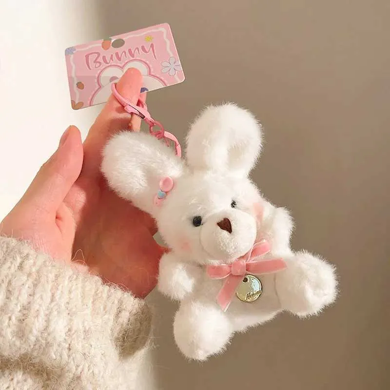 Korean Mini Bear Plush Bag Charm Keychain Bone and Copper Classic ...