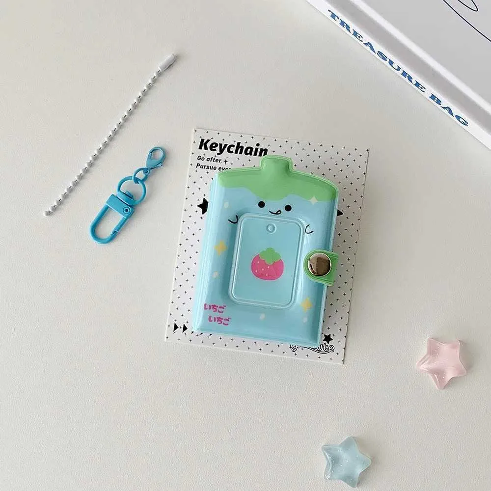 Mini Cartoon Square 2-Inch Strawberry Photo Storage Album Keychain ...