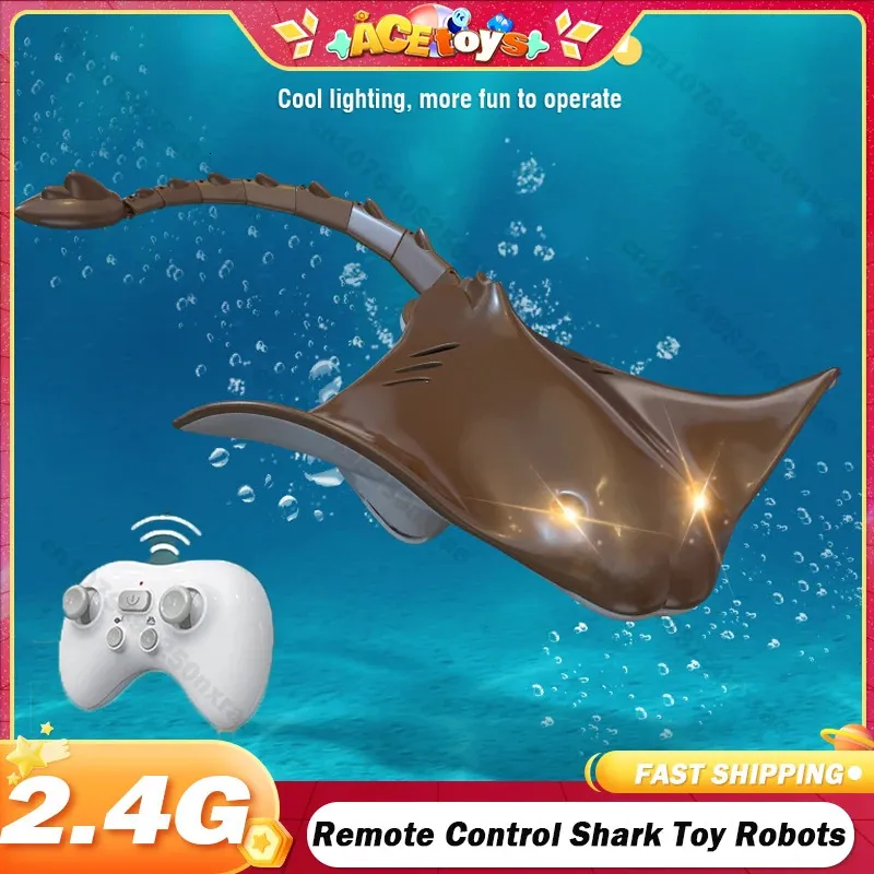 250409 Remote Control Shark Toy Robots 2.4G Electric Swimming Pool RC ...