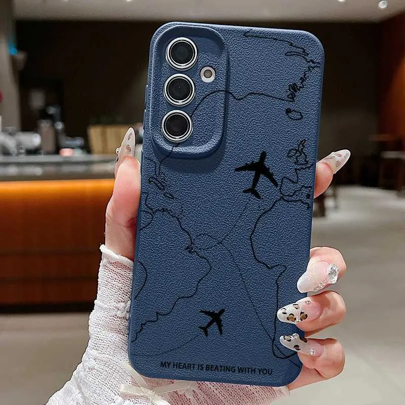 Airplane Route Silicone Soft Case for Samsung Galaxy S24 S23 S22 S21 FE ...