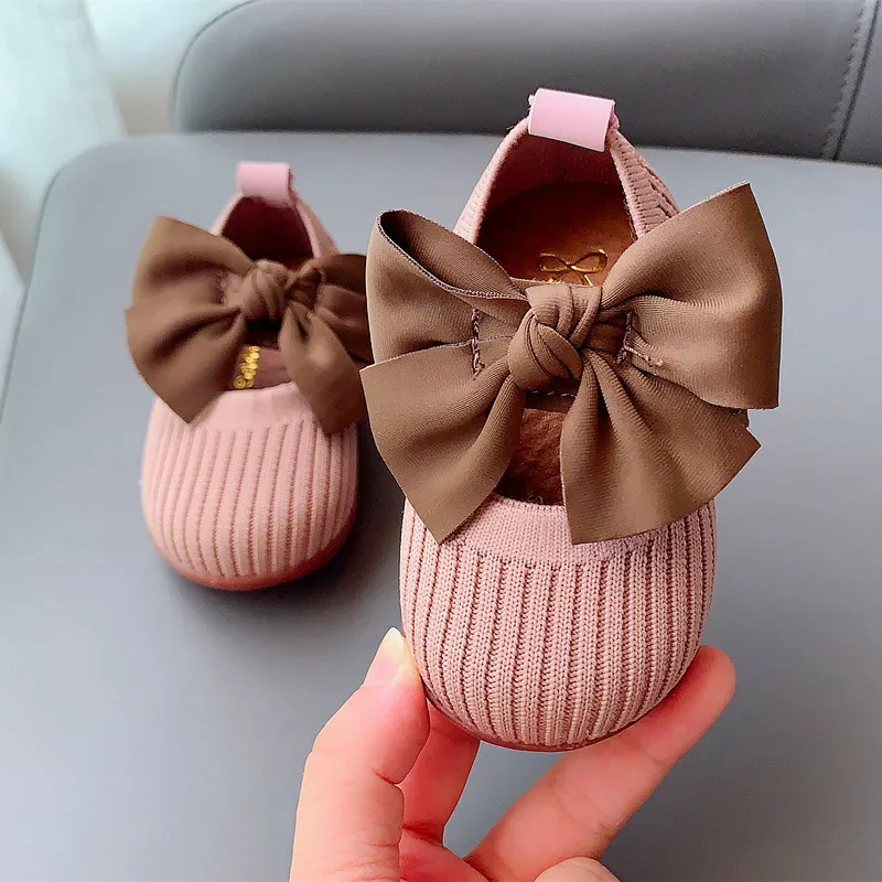 Kids' Shoes: Cute Bow Pink Soft Rubber Bottom Anti-Slip Princess ...