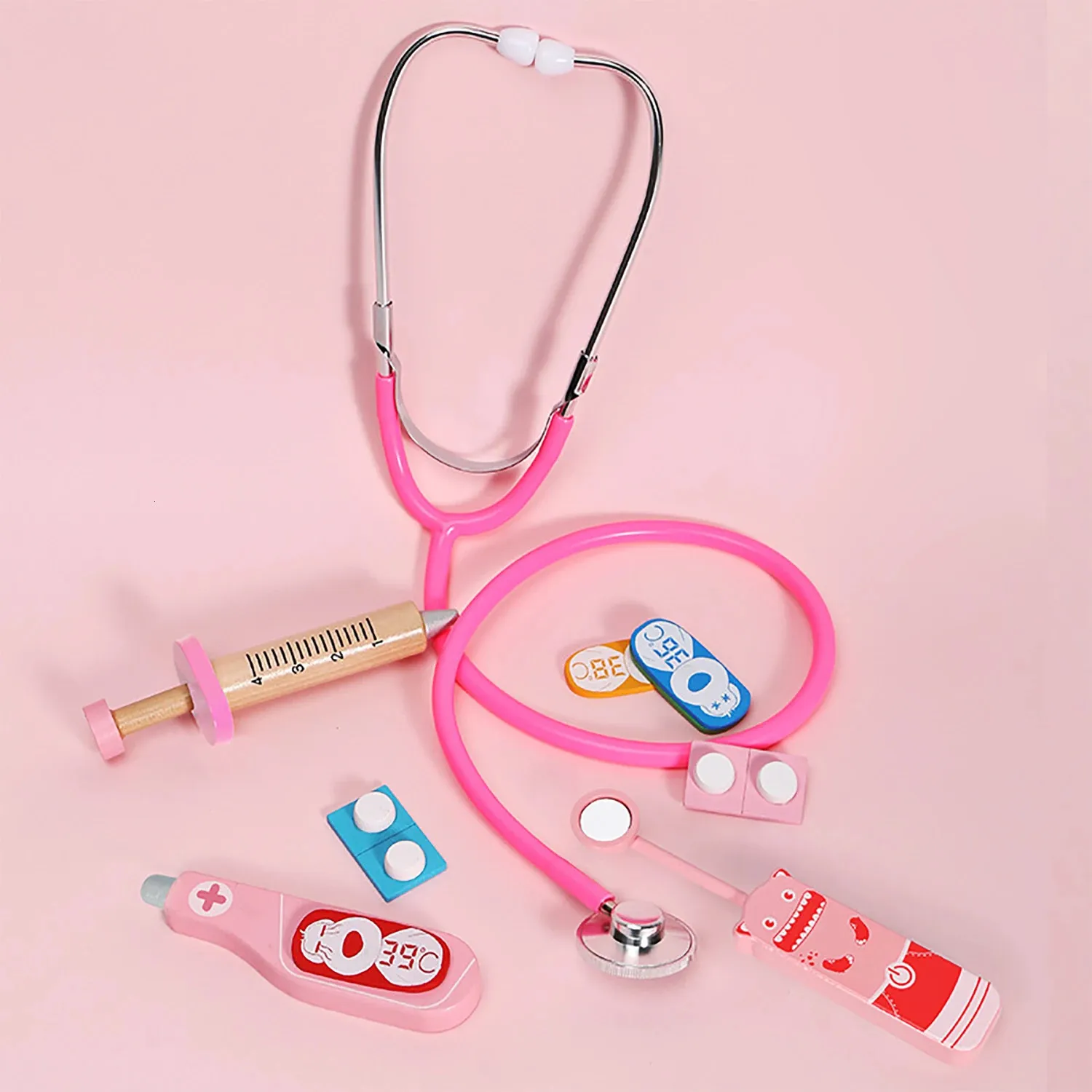 Wooden Pretend Play Doctor Kit For Children Simulation Medical Role ...