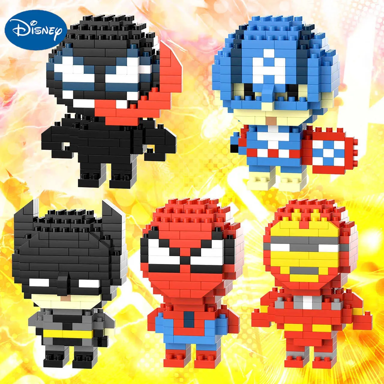 Marvel Spider Man Miniso Building Blocks Set Deadpool, Iron Man, Hulk ...