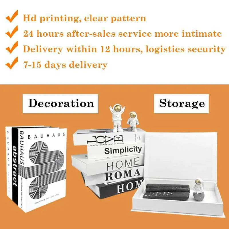 Christmas Decoration Open Fake Book Storage Box Retro Iron Decorative ...