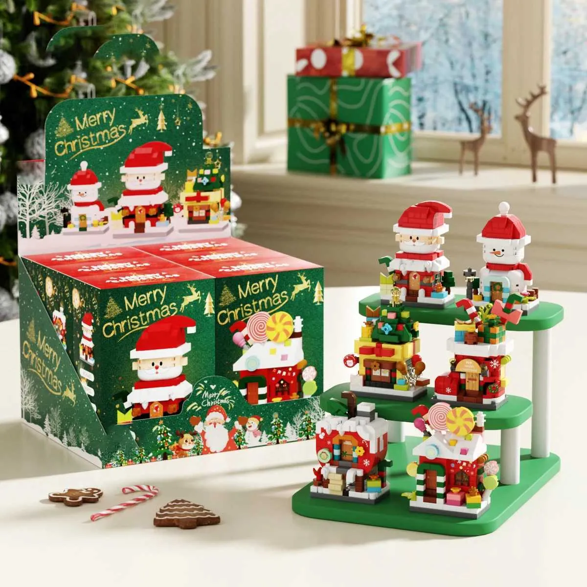 X251110 Big Christmas Tree Micro Building Blocks Set Santa Claus MOC ...