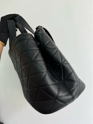 Designer Tote Bag 15 in Large Horizontal Style Black Polyester with ...