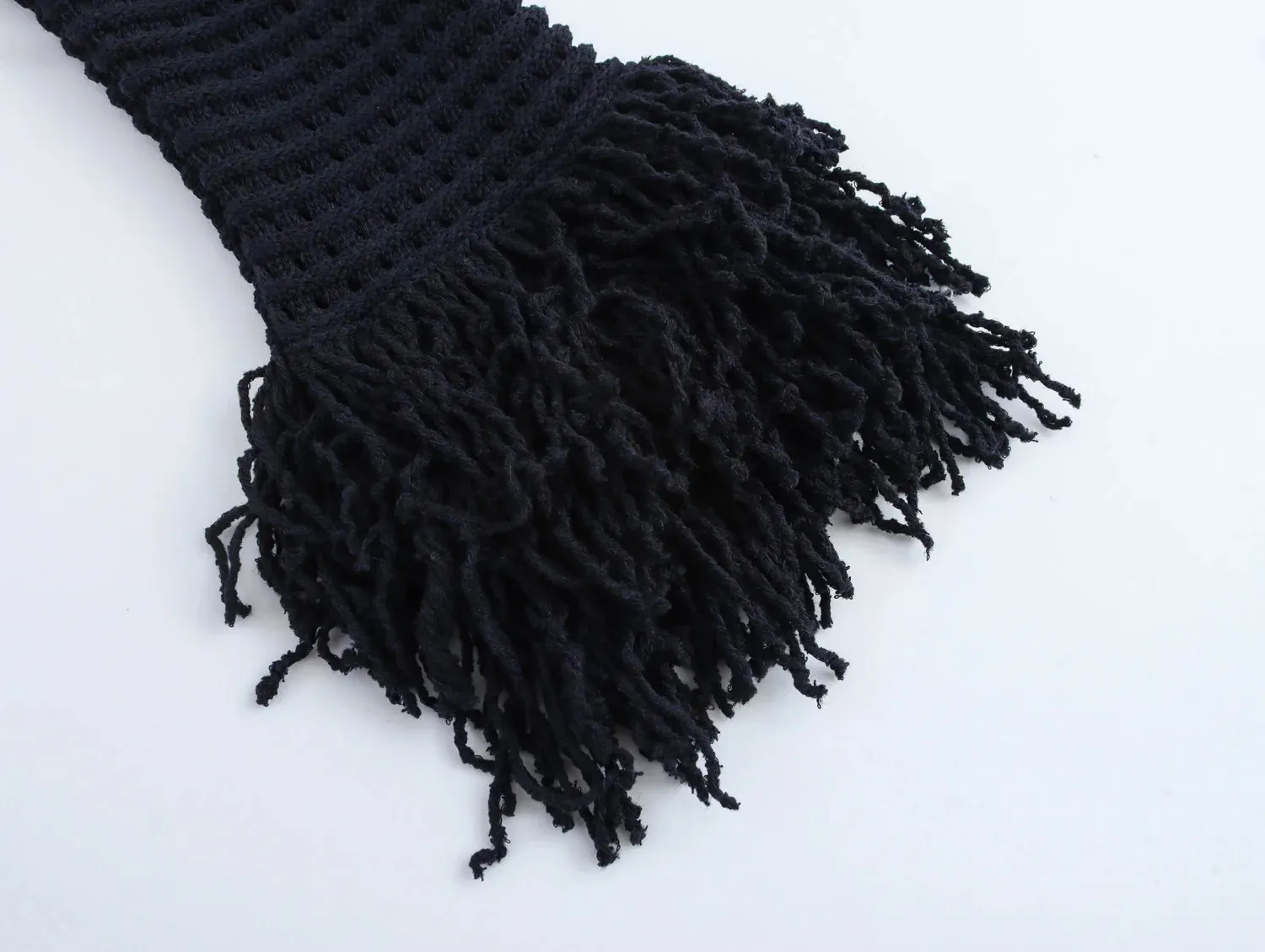 Plaid Tassel Knitted Sleeveless Vest Jacket with High Waist for Womens ...