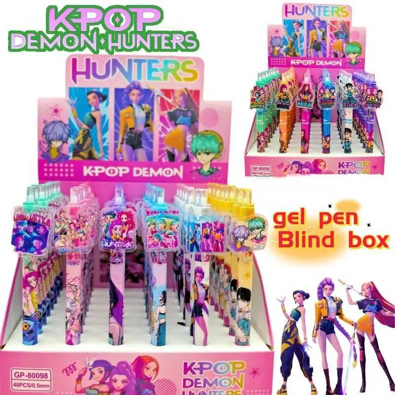 KPop Demon Hunters Gel Pens Creative Blind Box Press Pens For Middle ...